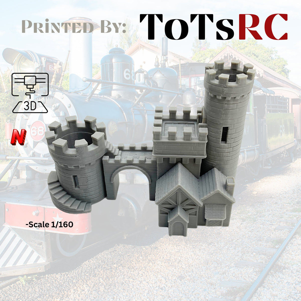 N Scale 1:160 3D Printed Building - Tiny Castle Gate PLA – ToTsRC/ToTsRETRO
