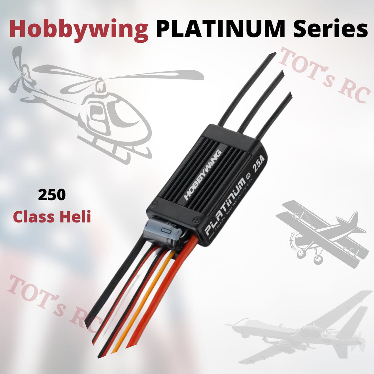 Hobbywing PLATINUM 25A 40A 60A 80A 120amp ESC 2-6s For Helicopter and ...