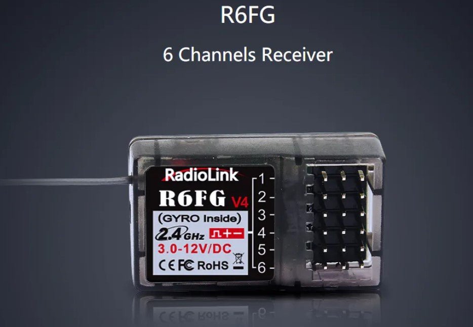 RadioLink R6FG Receivers For RC Cars, RC Boats w/Gyro - ToTsRC